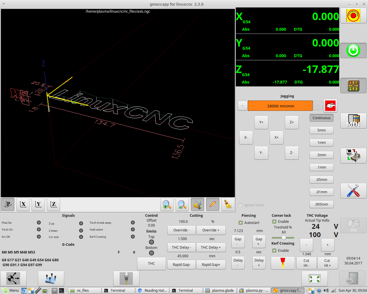 Plasma GUI? - LinuxCNC